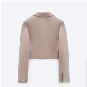 Zara | Jackets & Coats | Zara Crop Blazer Sand Color | Poshmark